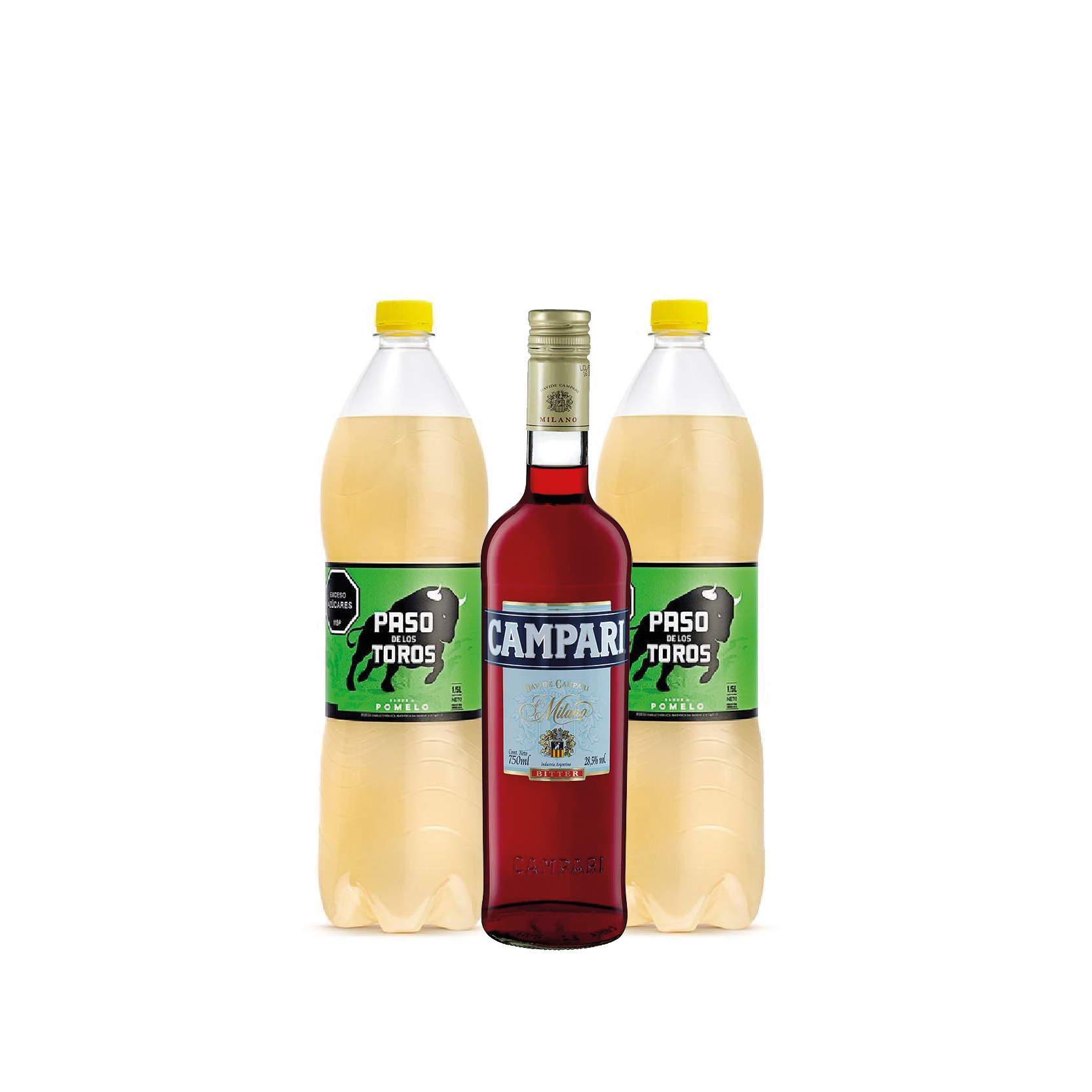 COMBO 1 CAMPARI BITTER 750CC 2 PASO DE LOS TOROS POMELO 1,5L - Flaming ...